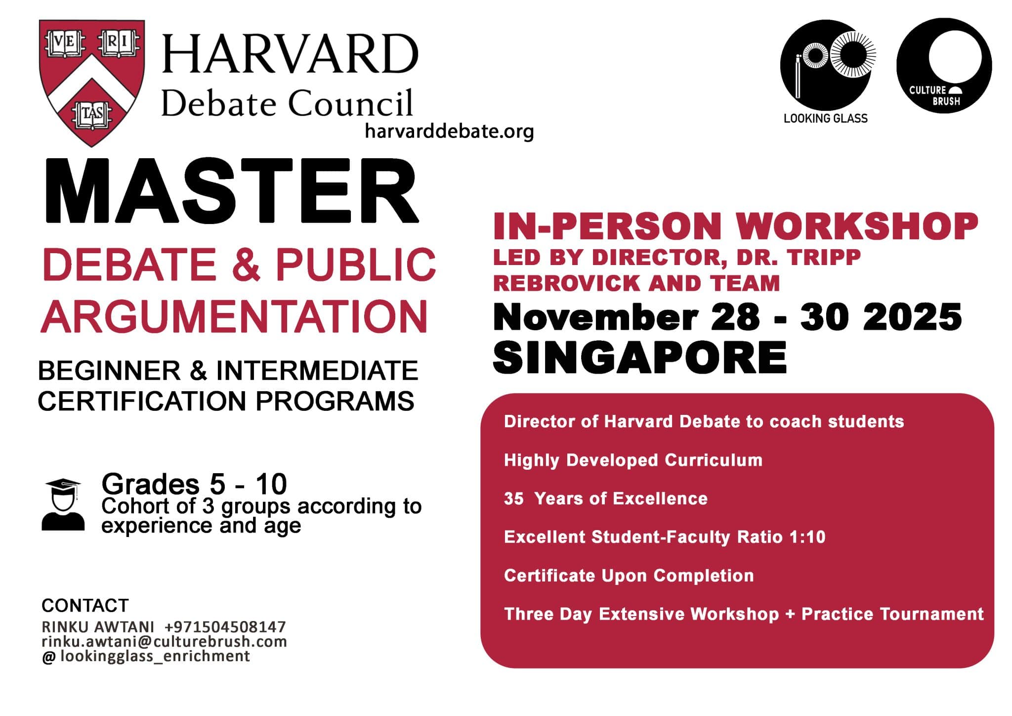 Harvard Debate Council – Workshop in Singapore